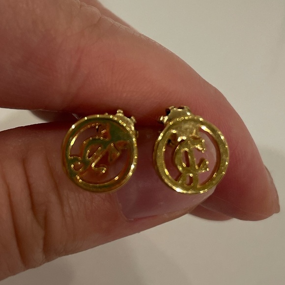 Juicy Couture | Jewelry | Juicy Couture Gold Jc Logo Initial Earrings ...